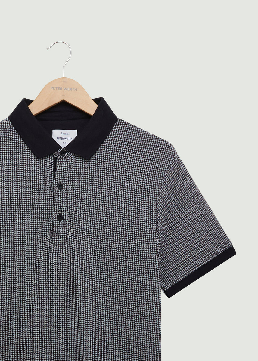 Leedale Polo Shirt - Black/White – Peter Werth