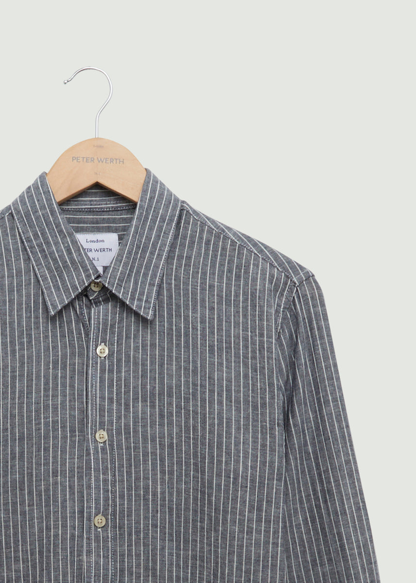 Otton LS Shirt - Navy/White – Peter Werth