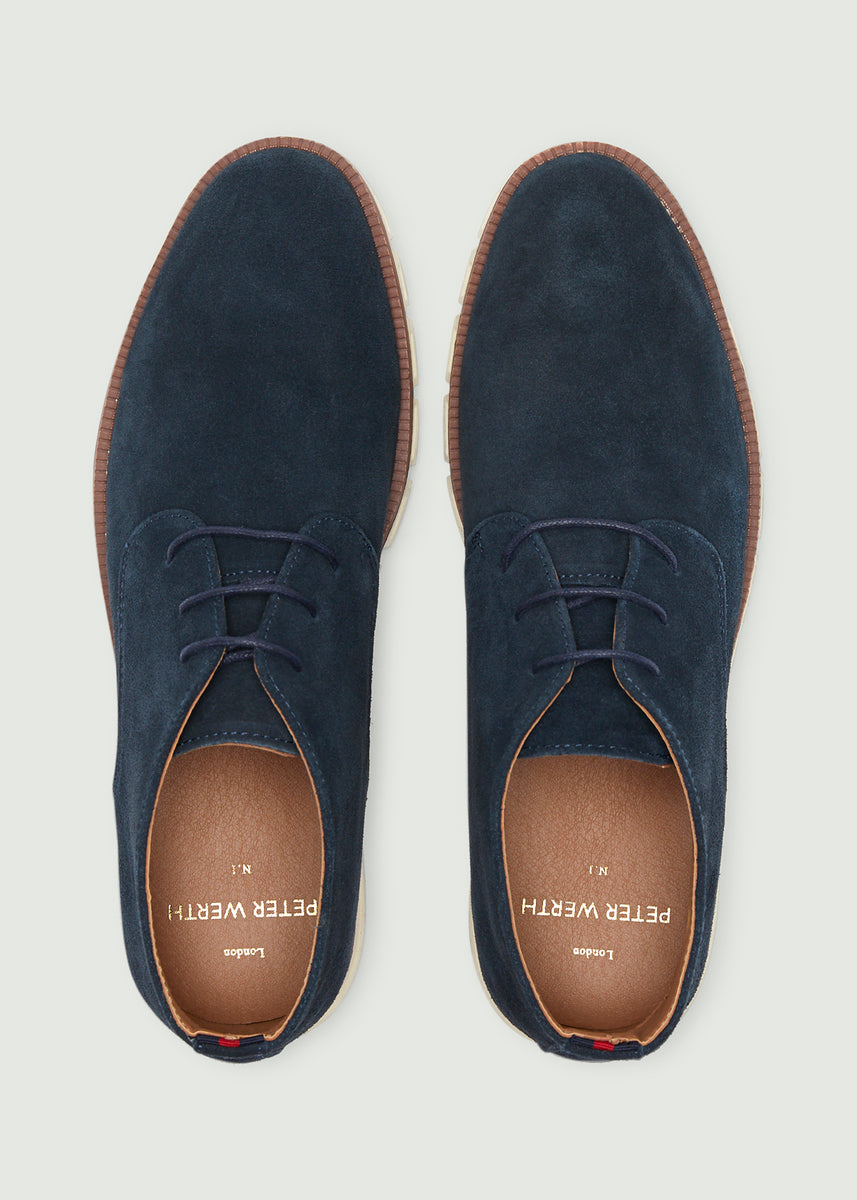 Markham Suede Boots - Navy – Peter Werth