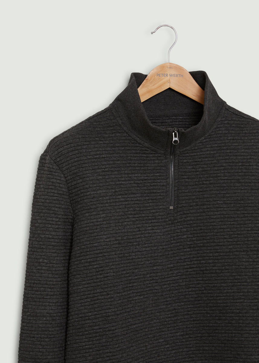 Farnell 1/4 Zip Top - Charcoal Marl – Peter Werth
