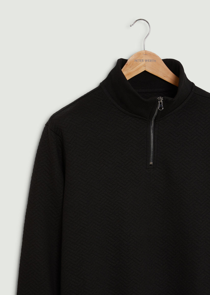 Dean 1/4 Zip Top - Black – Peter Werth